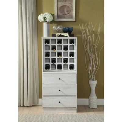 ACME Wiesta Wine Cabinet in Antique White 97544 - Overstock - 31449223