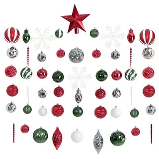 Holiday Deluxe Shatterproof 100 Count Christmas Tree Ornament Set - 3 ...