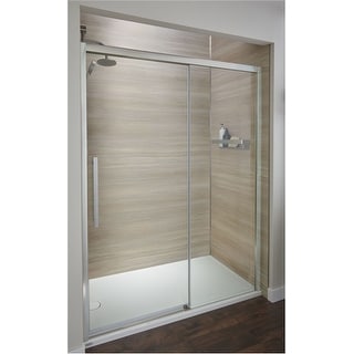 Jacuzzi 76" High x 60" Wide Sliding Semi-Frameless Shower Door with ...