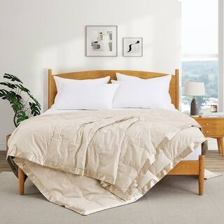 Ultra-Soft Cozy Down Feather Fiber Bed Blanket with Satin Trim - Bed ...