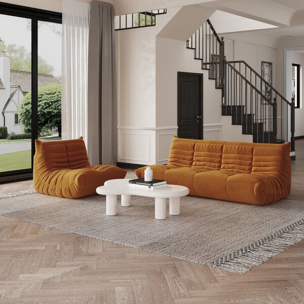 Modern Bean Bag Chair Teddy Fabric Lounger Chair Lazy Sofa Set Bed Bath Beyond 39835469