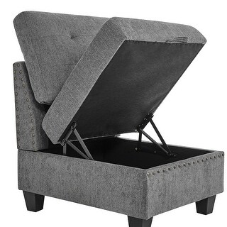 Multipurpose Foot Rest Sofa Stool Dark Grey with Storage, Ottoman - Bed ...