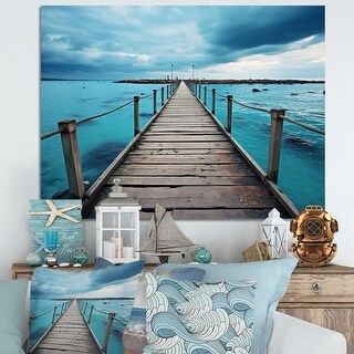 Designart "Pier To Infinity I" Coastal Pier Wall Art Living Room - Bed ...