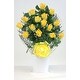 Memorial Rosebud & Gypsophilia Arrangement in Large, White Cemetery ...