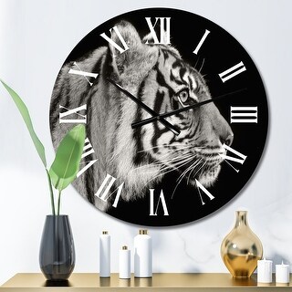 Designart 'Portrait Of A White Tiger' Traditional wall clock - Bed Bath ...