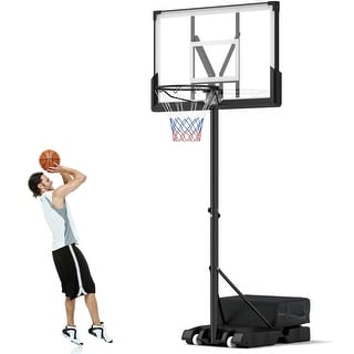 Goplus Basketball Hoop Outdoor System with 45 Inch Shatterproof PC - 45 ...