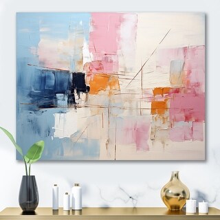 Designart "Collage Frozen Snow III" Abstract Collages Wall Decor - On ...