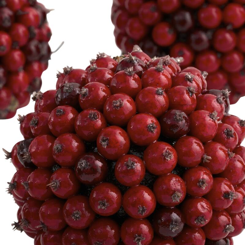 5" Red Berry Ball (Set of 6) - Overstock - 36832082