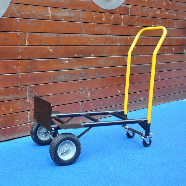 Hand Truck Dual Purpose 2 Wheel Dolly Cart and 4 Wheel Push Cart with ...