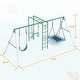 5 IN 1 Metal Swing Sets for Backyard with 2 Swings, Climbing Net ...
