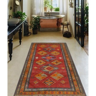 Noori Rug Fine Vintage Distressed Jamile Red/Orange Rug - 3'9" x 7'0 ...
