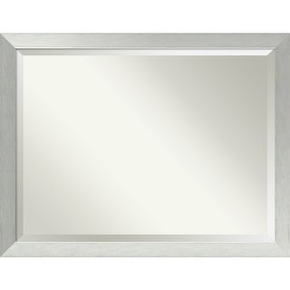 Wall Mirror Oversize Large, Brushed Sterling Silver 44 x 34-inch ...