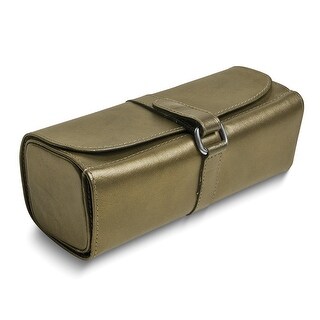 Curata Pewter Leather Snap Strap Large Jewelry Roll with Watch/Bracelet ...