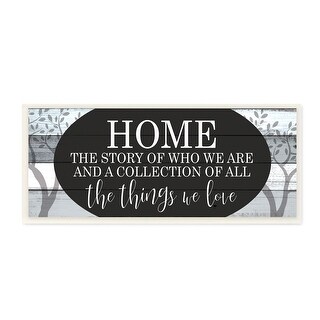 Stupell Story of Home Phrase Trees Wood Texture Design,7 x 17, Wood ...