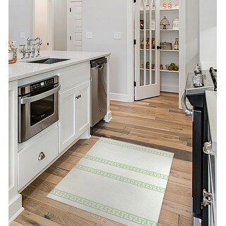 APHRODITE BORDER LIGHT GREEN Kitchen Mat By Becky Bailey - Bed Bath ...