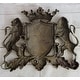 Coat Of Arms Family Crest Lions Crown Bronze Wall Mounted Hanging ...