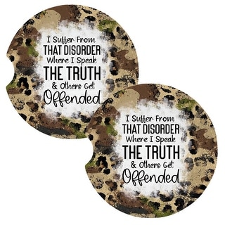 I Suffer from That Disorder Cheetah Sassy Coasters for Car Cup Holders ...