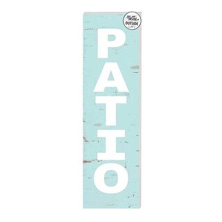 Distressed "Patio" Outdoor Wall Sign - 35" - Blue and White - Bed Bath ...