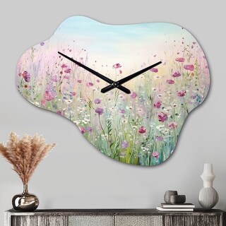 Designart - Wild Flowers Meadows - Flower Field Large Wall Clocks ...