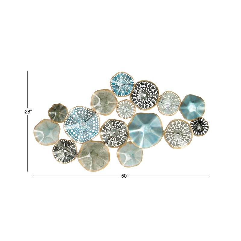 Multi Colored Metal 3D Overlapping Discs Plate Home Wall Decor ...