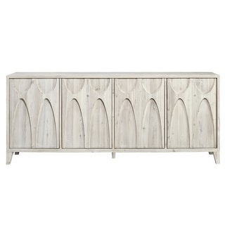 Ariel 79" Light Wash Finished Reclaimed Pine Carved Sideboard - Bed ...