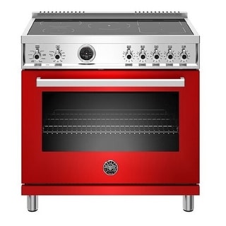 36in Professional - Electric self clean oven - 5 induction zones - Red ...