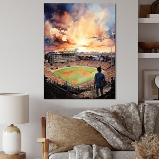 Designart "Abstract Baseball Stadium VI" Stadiums Canvas Print - Bed ...