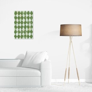 Wynwood Studio Canvas Abstract Harlequin Tartan Green and Dark Green ...