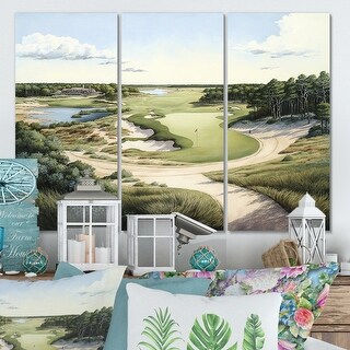 Designart "Golf Course In The Summer" Landscape Golf Course Canvas Art ...