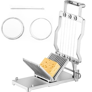 VEVOR Cheese Cutter With Wire 1 cm & 2 cm Cheeser Butter Cutting Blade Replaceable Cheese Slicer ...