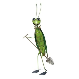 VIP Metal 42.25 in. Green Cricket with Shovel Garden Decor - Bed Bath ...