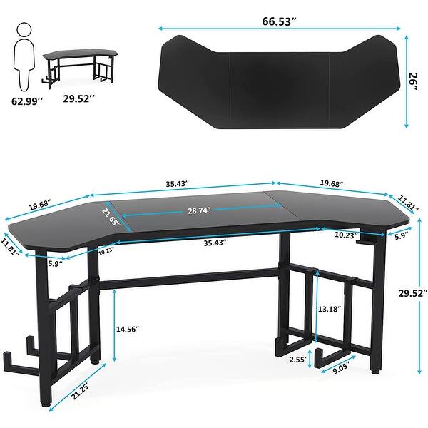 Gaming Desk Computer Studio Desk Workstation Pc Gamer Table - Bed Bath ...