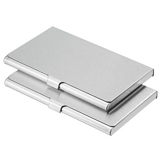 2pcs 3.6x2.3x0.3 Inch Business Card Holder Brushed Metal Name Cards ...