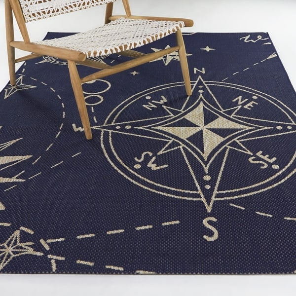 Rozalie Nautical Compass Indoor/Outdoor Area Rug - Bed Bath & Beyond ...