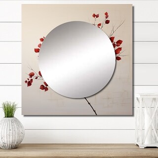 Designart "Minimalist Garnet Grace Leafy Dreamscape I" Leaves Wall ...