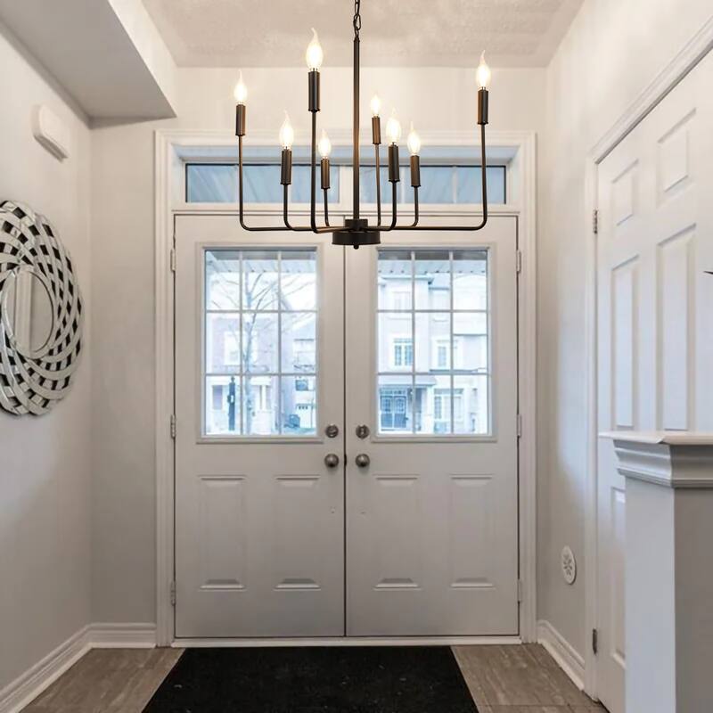 Depuley 8-Light Industrial Farmhouse Metal Candlelabrum Chandelier ...