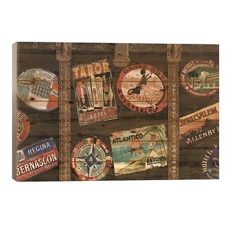 Vintage Voyage Print On Wood by Russell Brennan - Multi-Color - Bed ...