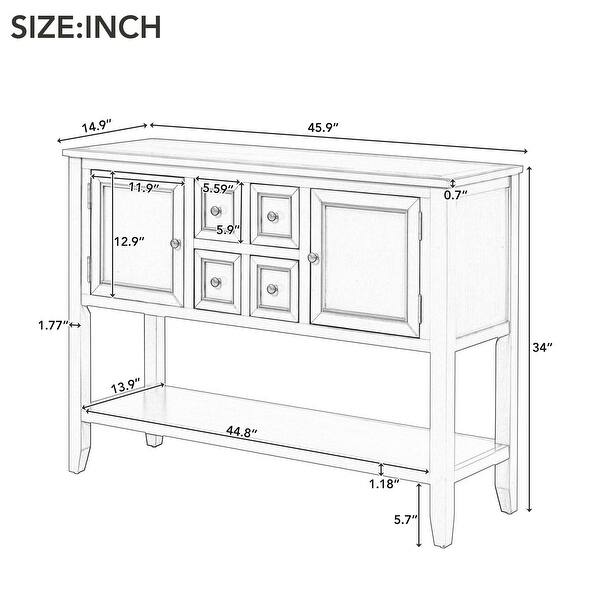 Cambridge Series Buffet Sideboard Console Table with Four Small Drawers ...