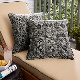 Grey Geo Corded Square Pillows (Set of 2) by Havenside Home - Bed Bath ...
