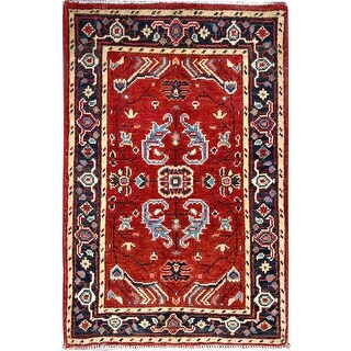 Shahbanu Rugs Fire Brick Red, Natural Dyes Soft and Vibrant Wool, Dense ...