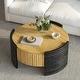 GDFStudio Kael Two-Tone Flip Top Coffee Table with Fluted Texture - Bed ...