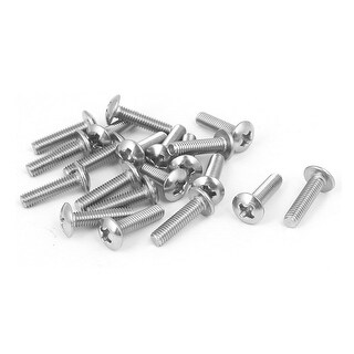 316 Stainless Steel Phillips Head Machine Screw Silver Tone 20pcs - Bed ...