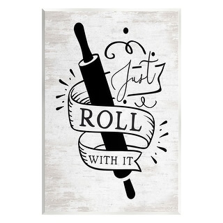 Stupell Roll With It Kitchen Wall Plaque Art Design by Lettered and ...