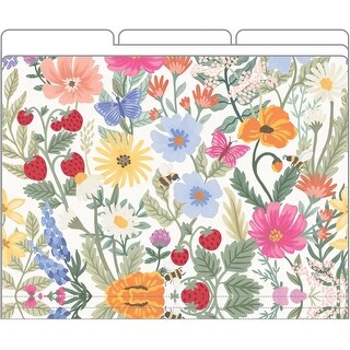 Meadow Floral White 3-Pack Reusable Flexible Plastic File Folders Made ...