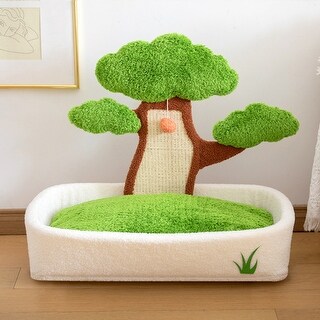 23.6'' Cat Bonsai Tree with hanging ball Cat Bed Cat Activity Tree ...