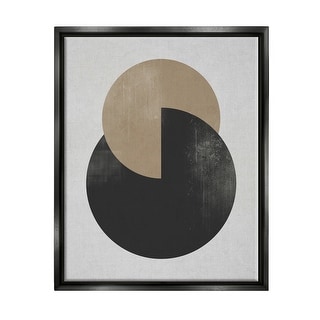 Stupell Neutral Circles Overlapping Framed Floater Canvas Wall Art ...