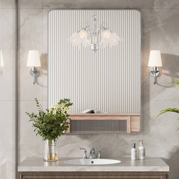 white rounded rectangle mirror