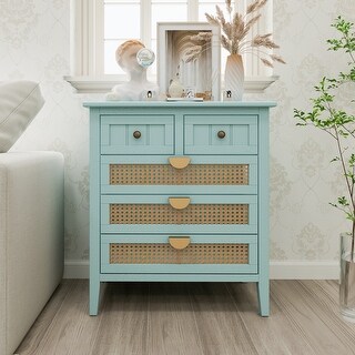 5 drawer cabinet,2 small and 3 large drawers,real wood texture,hand ...