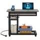 Height Adjustable Small Portable Desk, C Side Table with Outlet and USB ...