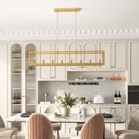 Modern Farmhouse 8-light 48In Rectangle Linear Chandelier for Dining ...